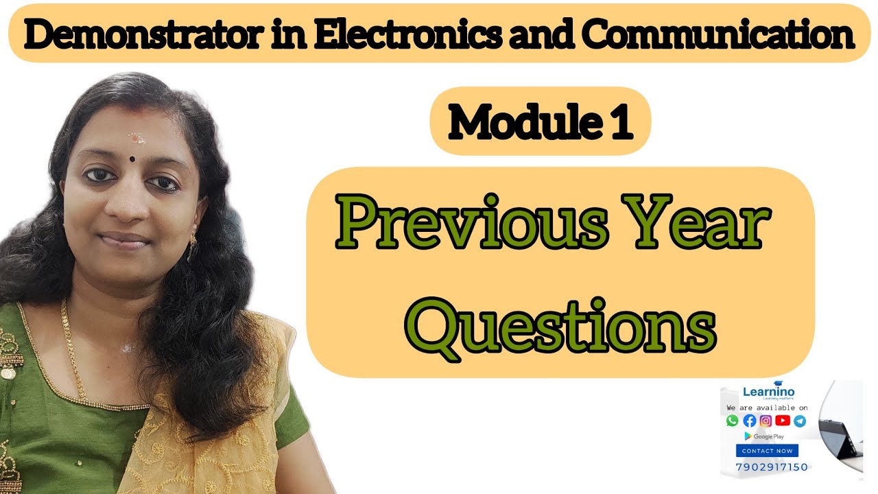 Demonstrator ECE Module 1 PYQ - YouTube