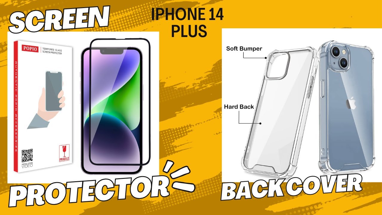 iPhone 14 Plus || Case, Shockproof Hard Back Cover and Screen Protector ...