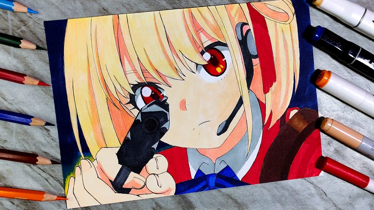 Drawing Chisato Nishikigi - Lycoris Recoil - YouTube