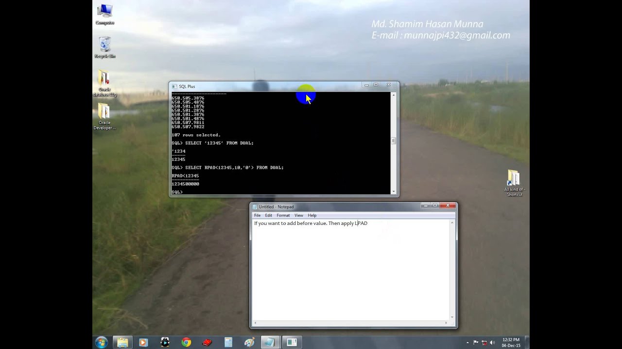 How To Use Lpad Rpad Function In Oracle Sql Youtube