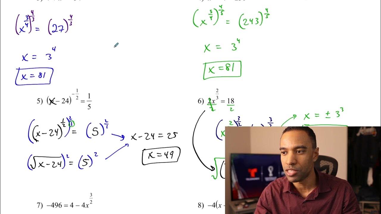 Solving Rational Exponent Equations (practice problems) - YouTube