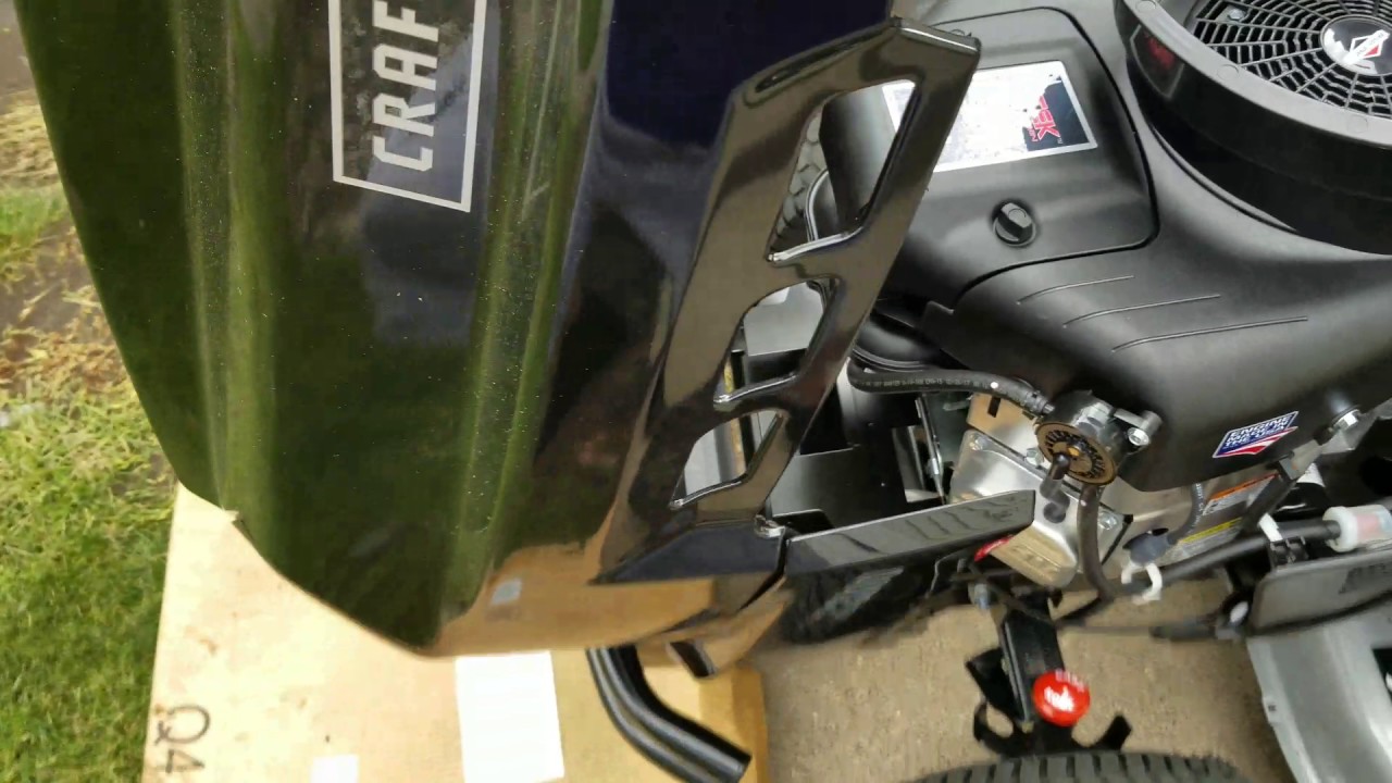 Craftsman 90th anniversary riding mower front bumper install - YouTube