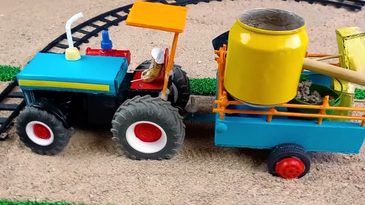 DIY mini tractor making mini Traffic Lights for train diy concrete ...