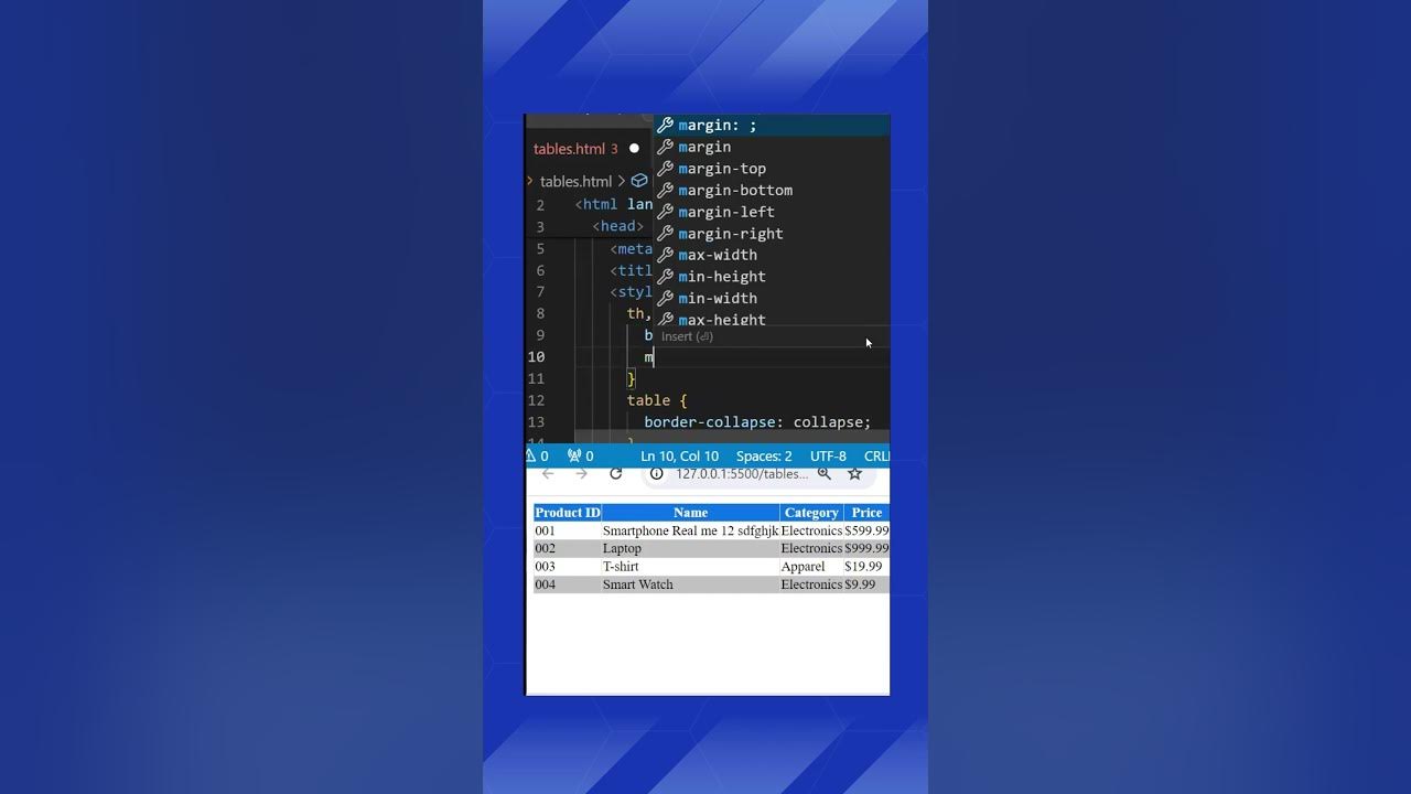 tables in html | styling html tables | css for beginners in telugu | html for beginners #html # ...