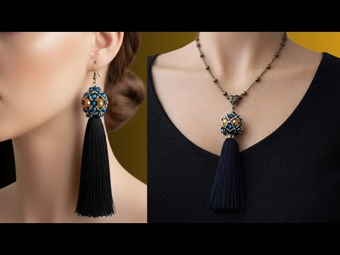 Boncuktan Püsküllü Kolye & Küpe Yapımı | El Yapımı Küpe Modelleri | Takı Tasarım #beadingtutorials 