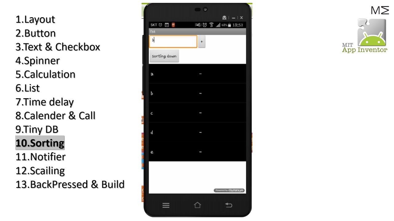 APP inventor #10 List Sorting - YouTube