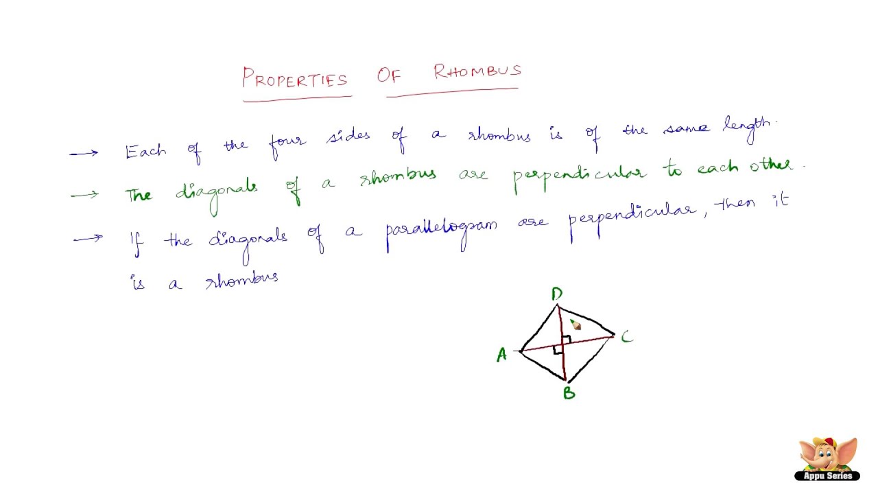 What are the properties of a Rhombus ? - YouTube