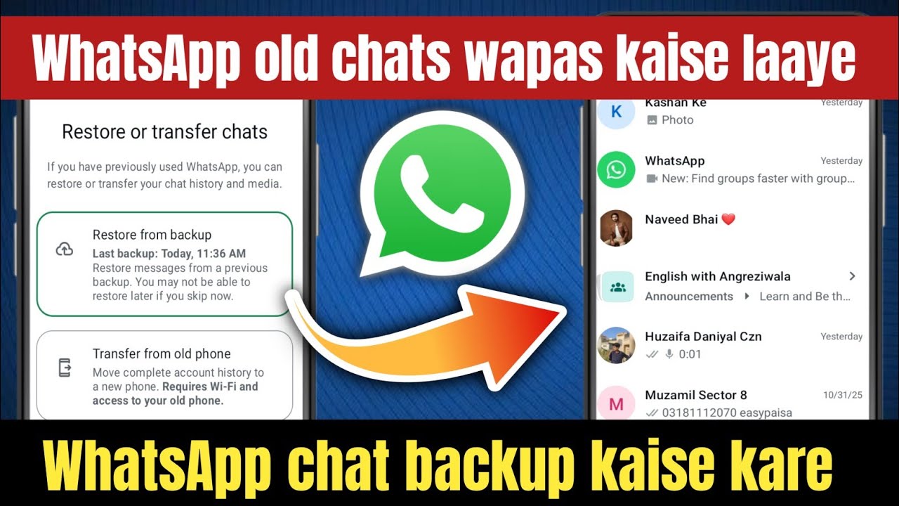 WhatsApp Chat Backup & Restore Ka Tarika | WhatsApp Backup Kaise Kare ...