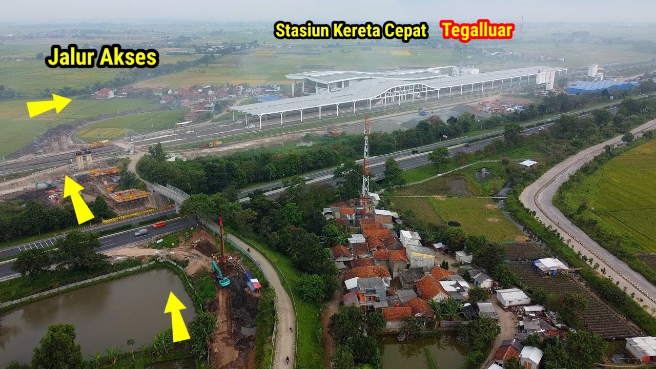 JALAN AKSES menuju Stasiun KERETA CEPAT Tegalluar dikebut, operasional ...