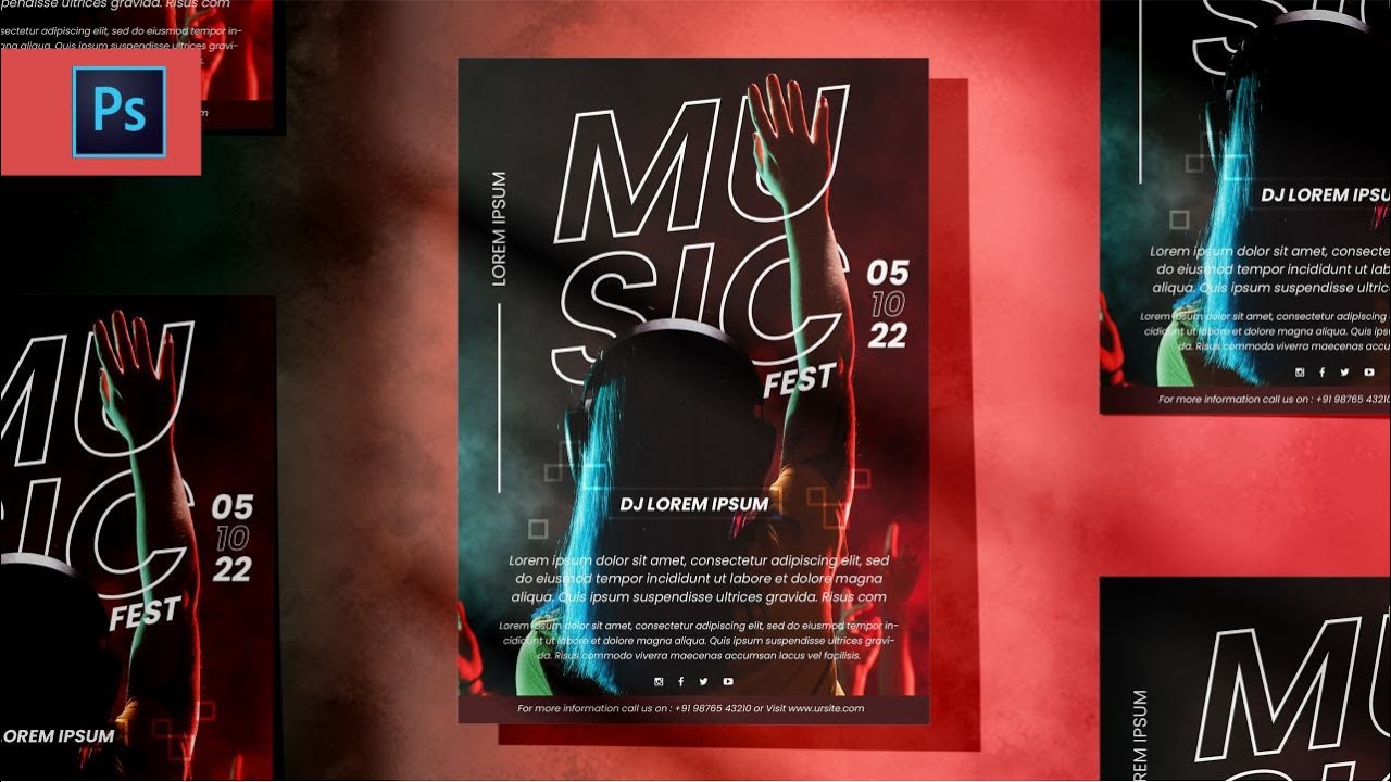 How to Create Music Event Poster Design in Photoshop I Photoshop ...