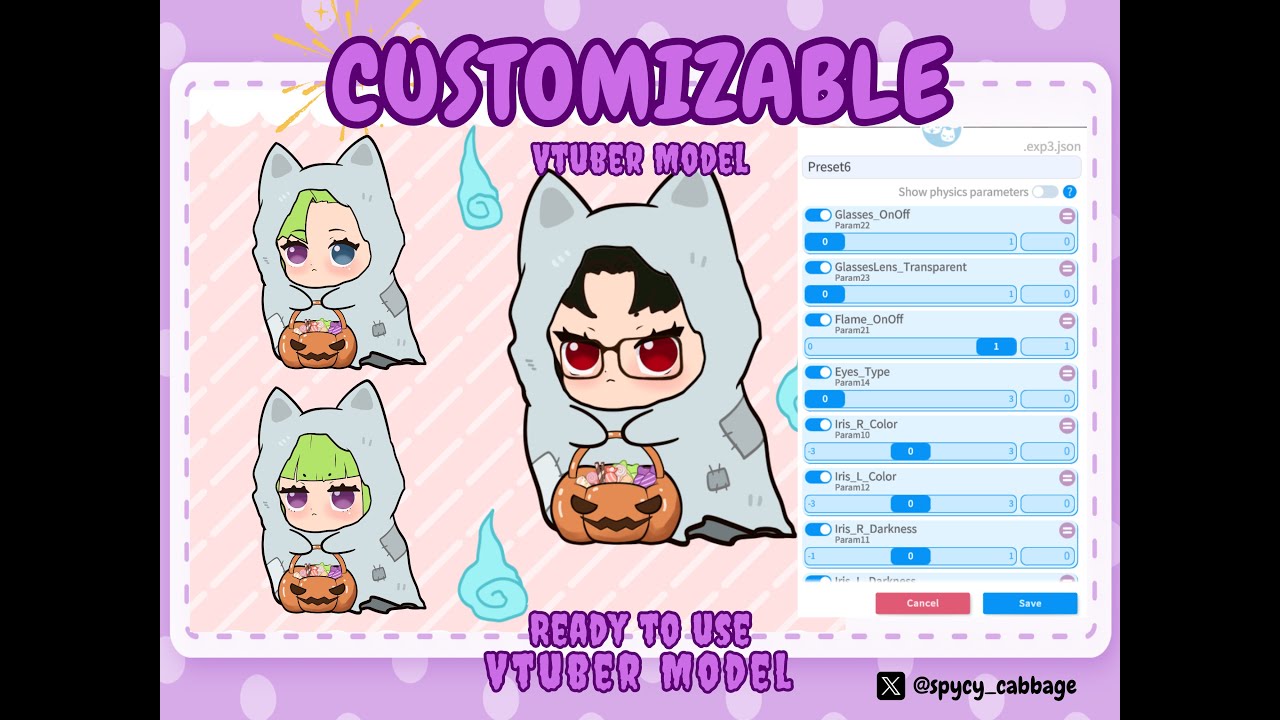 [Customizable] Smol Chibi Ghost Vtuber model for Halloween ! - YouTube