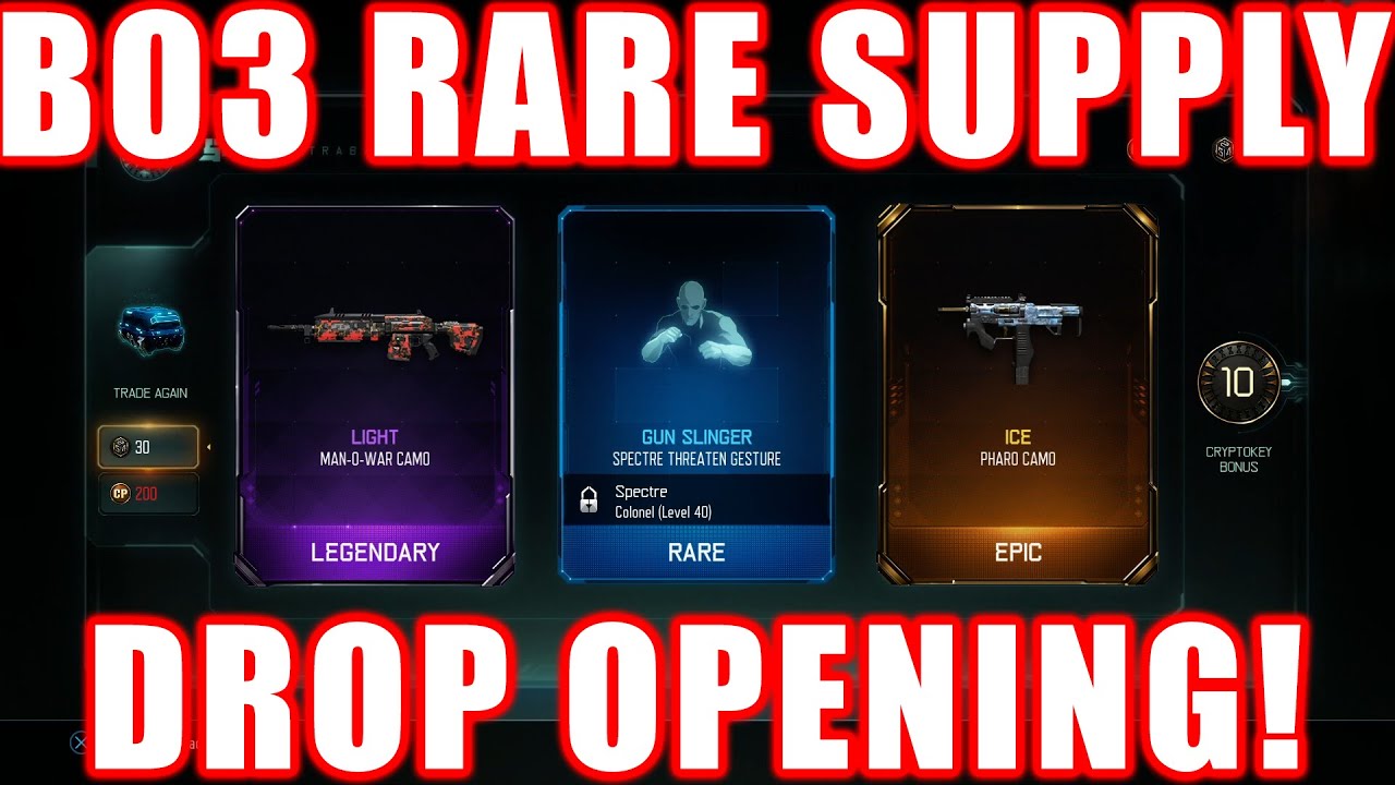 BO3 Rare Supply Drop Opening | Hunting For Epic Items & Legendary Items ...