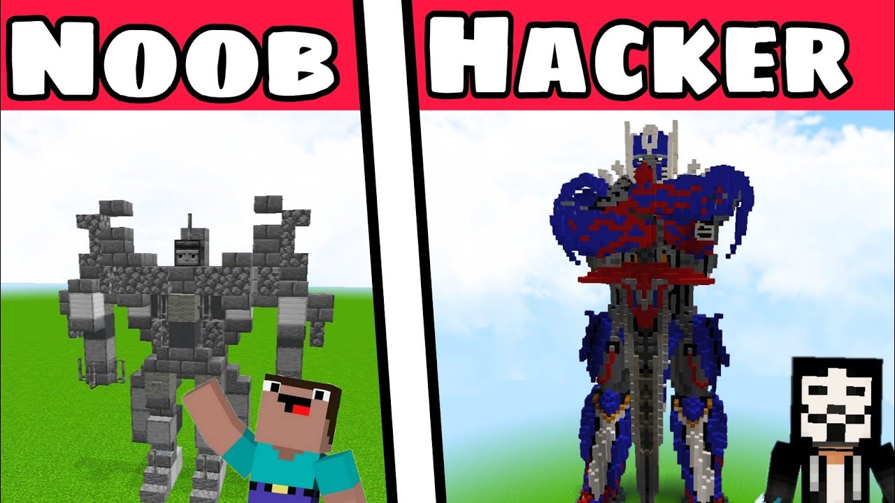Minecraft noob vs hacker transformers - YouTube