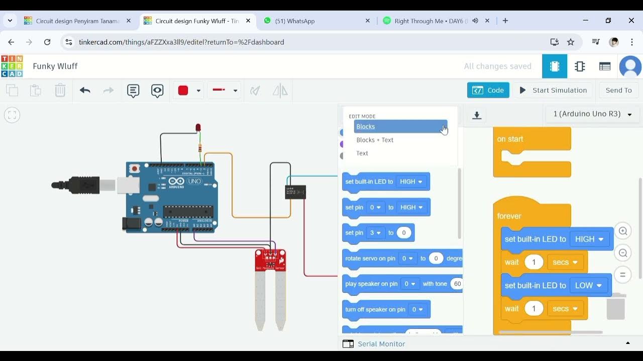 Tinkercad Penyiram Tanaman Otomatis Dengan Sensor Kelembaban Tanah ...
