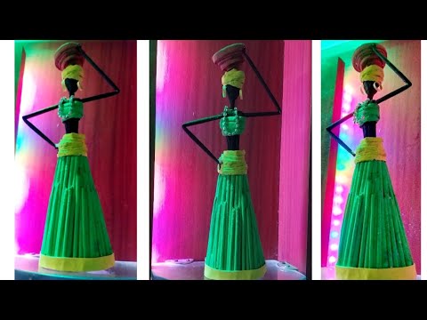 African Doll Making||DIY||News paper Craft||Tribal Doll||Best out of ...