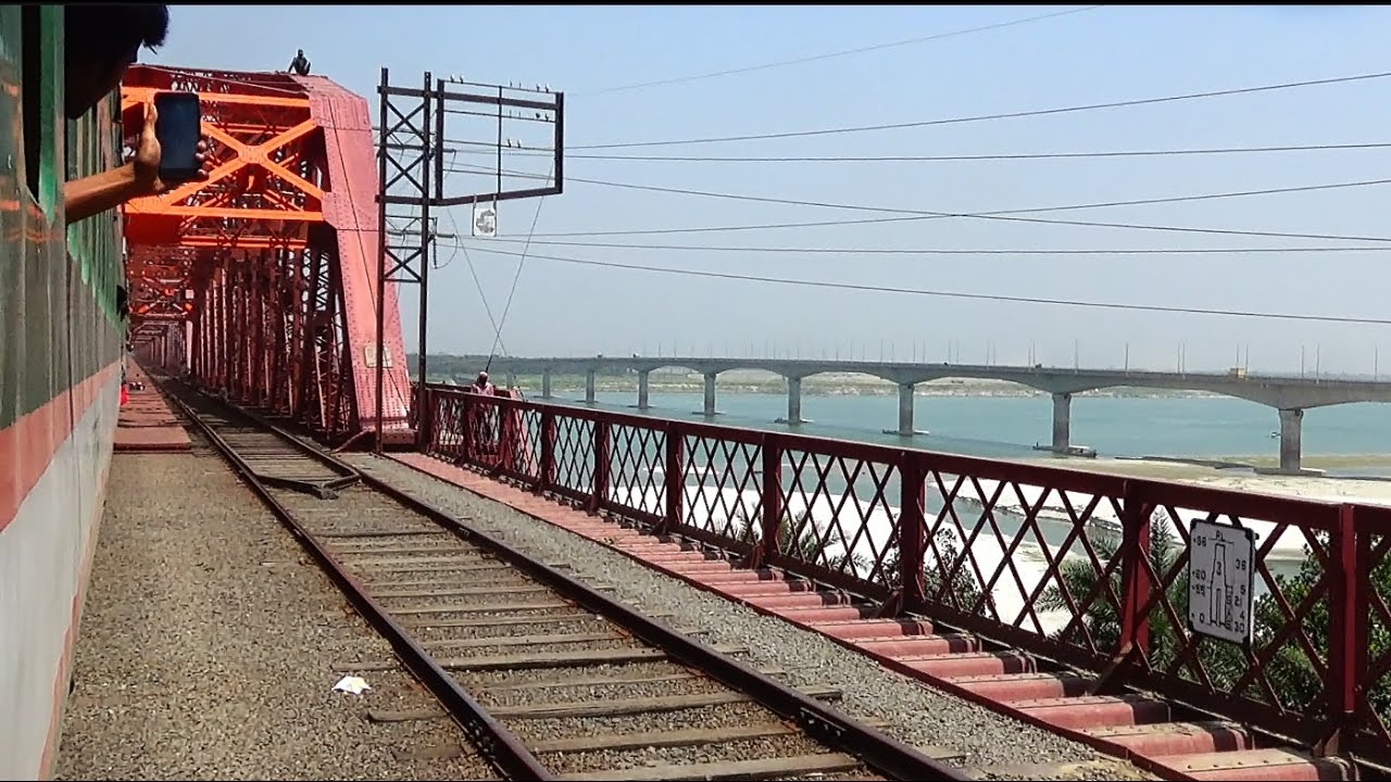 Chittra Express (Khulna to Dhaka) train crossing 1.8 Km long pakshi ...