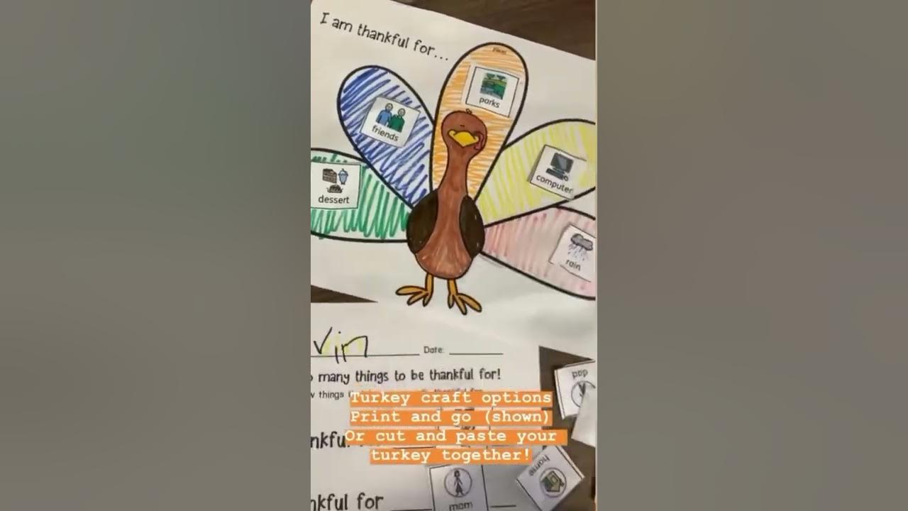 Thanksgiving Thankful Turkey Craft and Journal - YouTube