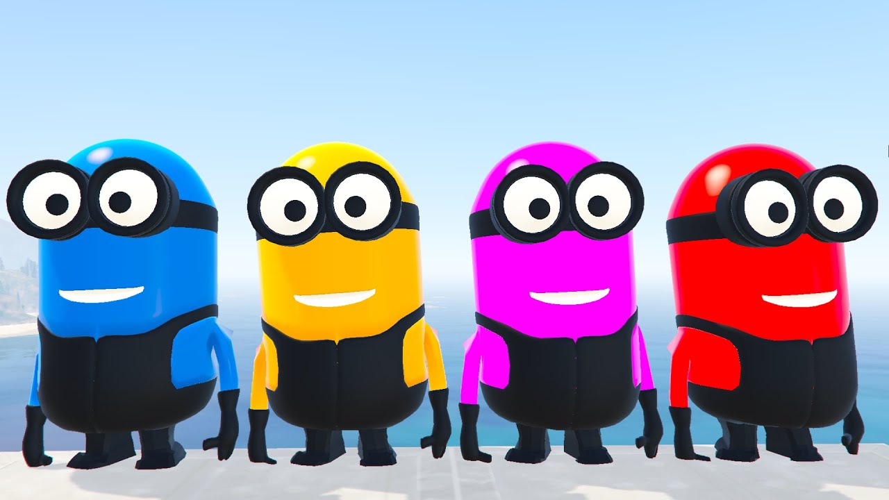 GTA 5 Epic Ragdolls RED SPIDERMAN VS RED MINION VS GREEN MINION ...