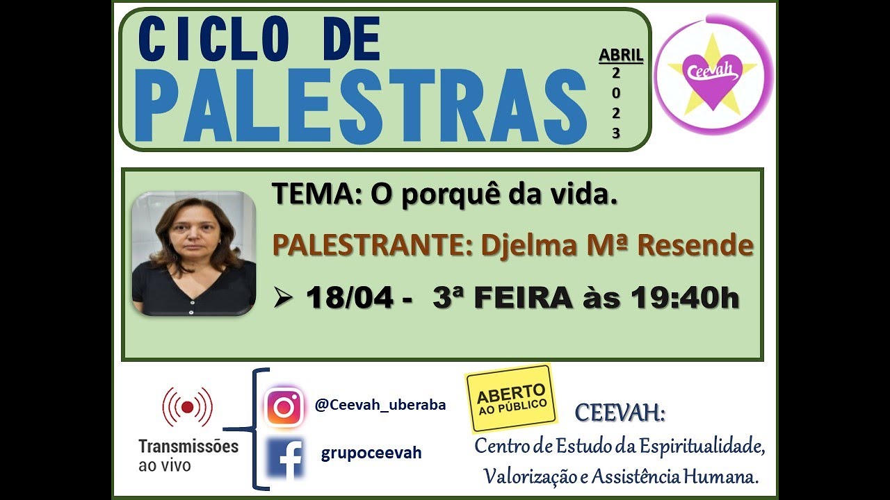 O porquê da vida com Djelma Maria Alves Resende em 18 04 2023 - YouTube