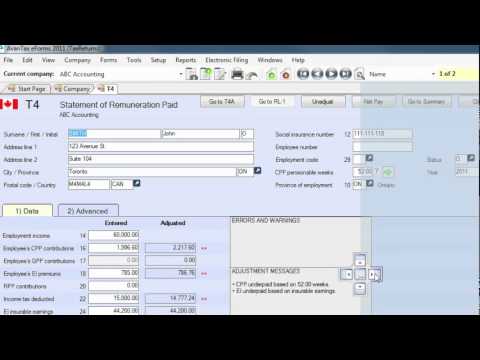 Video 06 - Applying Adjustments to T4 & Relevé 1 Slips - YouTube