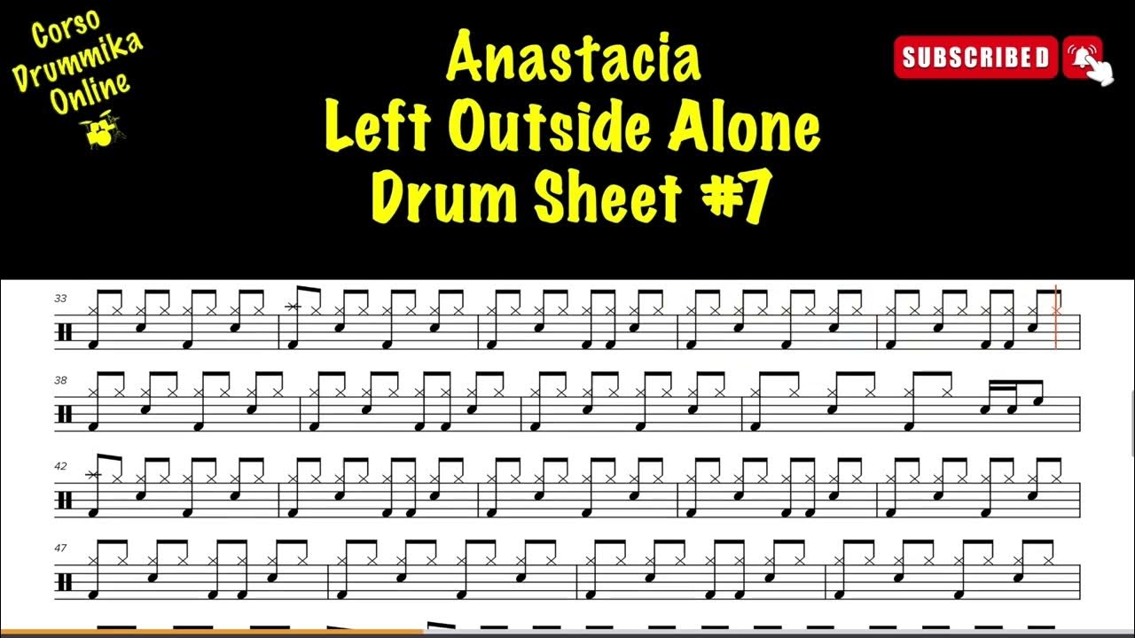Anastacia -Left Outside Alone- DRUM TRANSCRIPTION DRUM SHEET #7 - YouTube