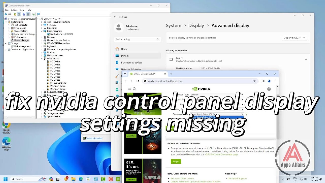 How to fix nvidia control panel display settings missing or not showing ...