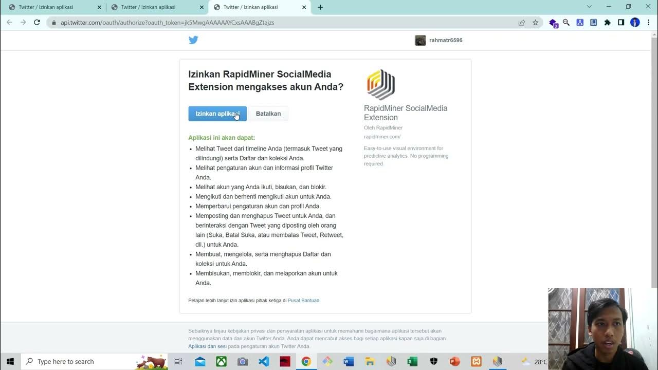 Crawling Data dari Twitter Menggunakan RapidMiner - YouTube