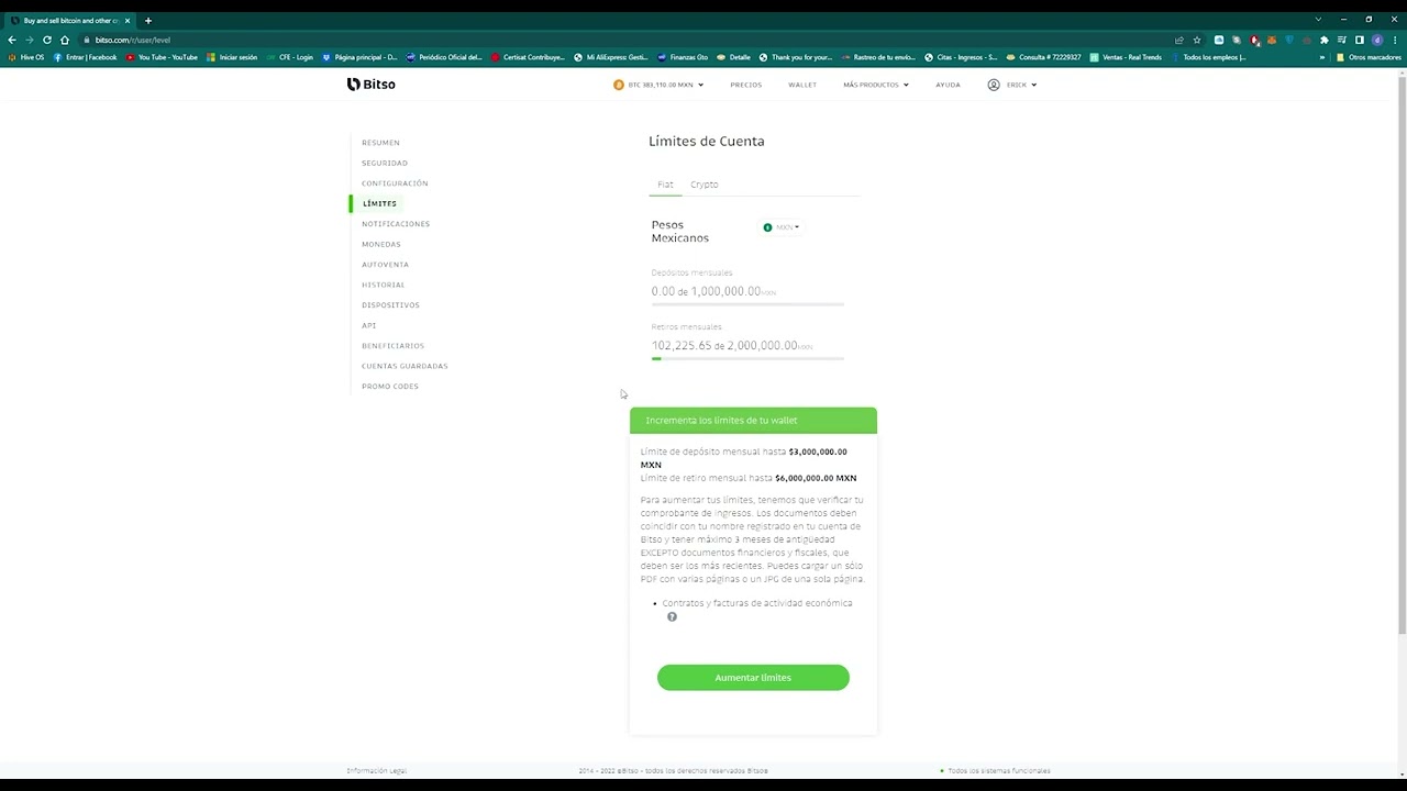 Tutorial - Aumenta tus Límites de Depósito y Retiro en BITSO FACIL ...