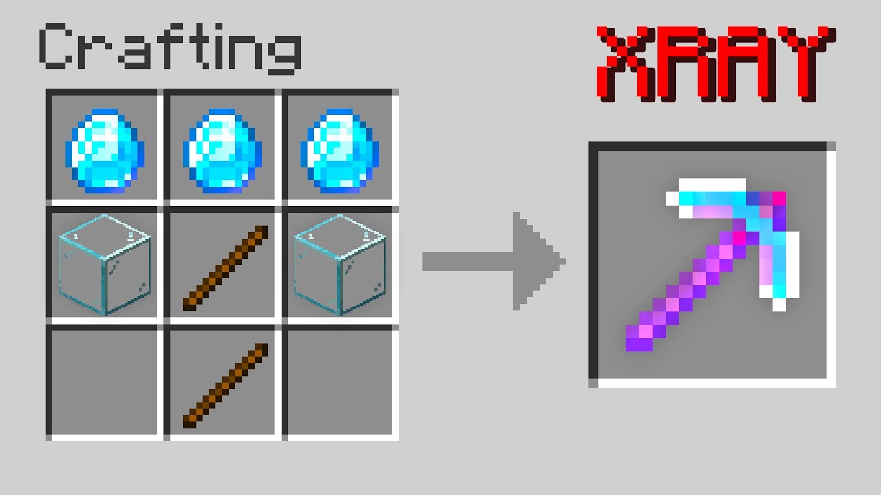 I crafted a secret XRAY PICKAXE in Minecraft UHC... - YouTube