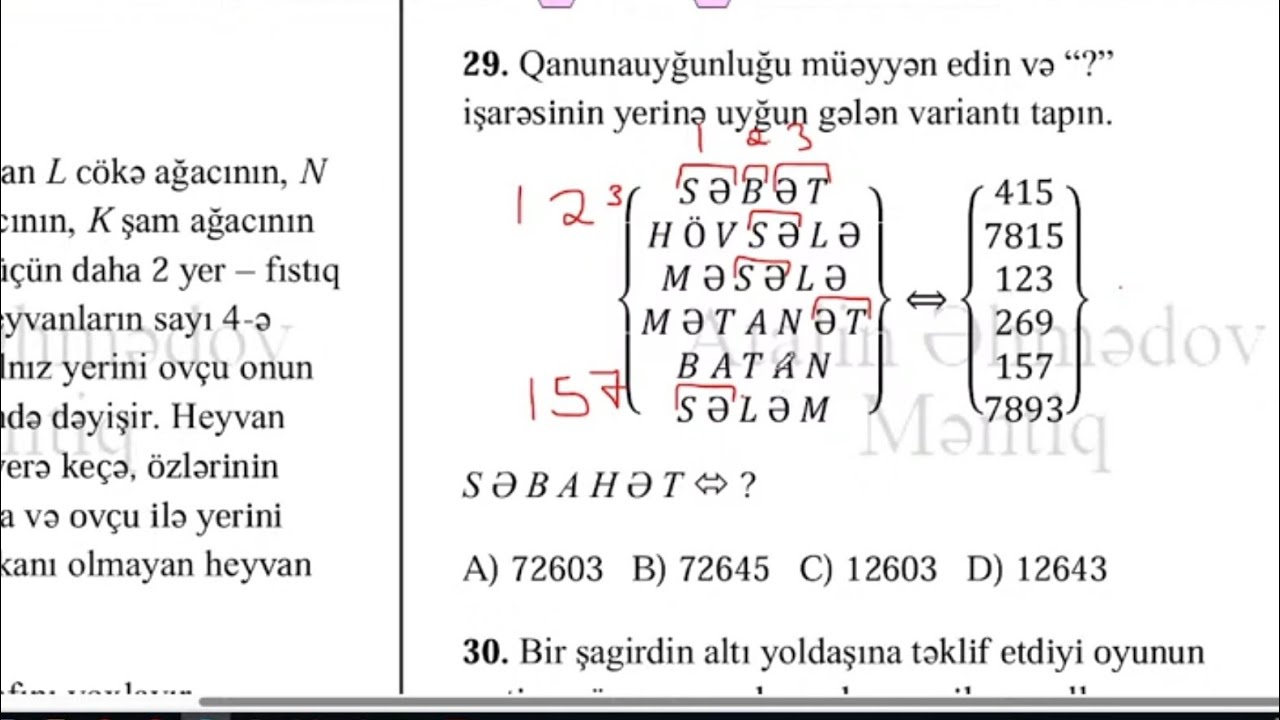 22 İyun Məntiqdən qəbula düşə biləcək sual tipləri- Dövlət qulluğu 2025 ...