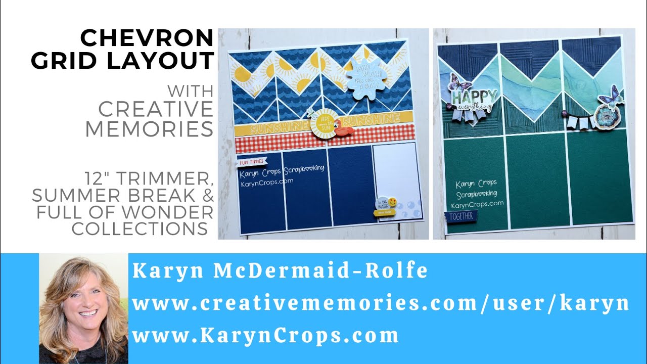 Chevron Grid Layout with Creative Memories 12" Trimmer - YouTube