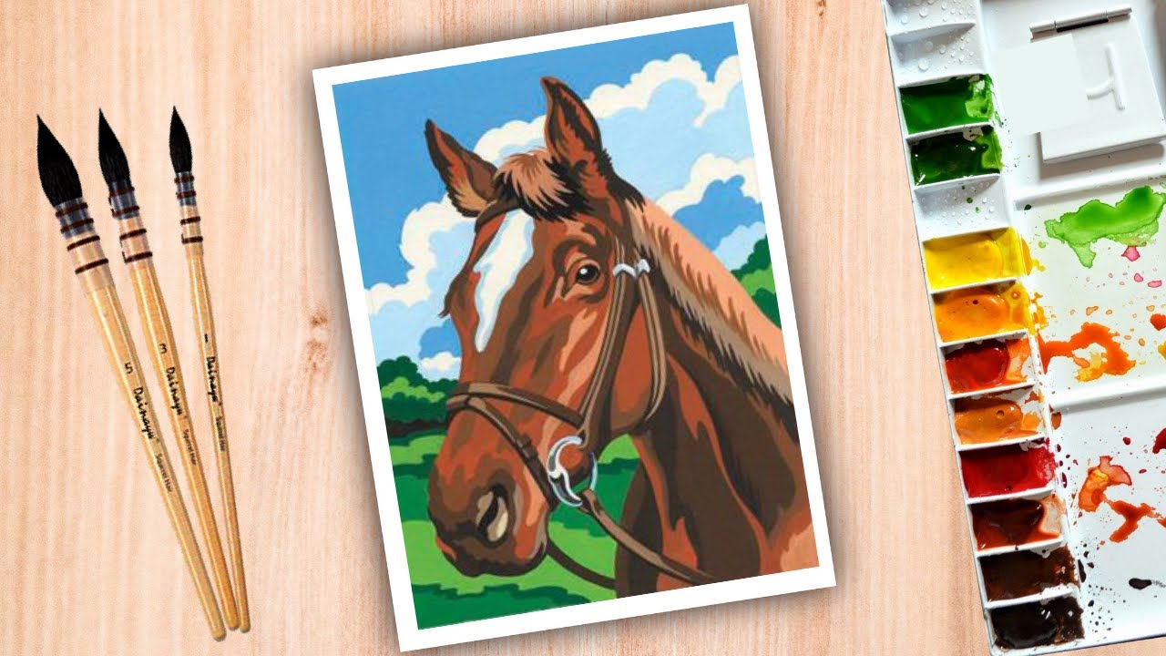 Horse painting - How to draw Horse with watercolor | Horse Drawing step ...