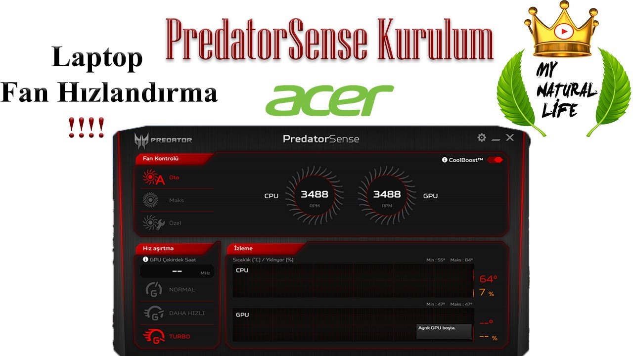PredatorSense Kurulum Acer Laptoplar / Fan Hızı Arttırma - YouTube