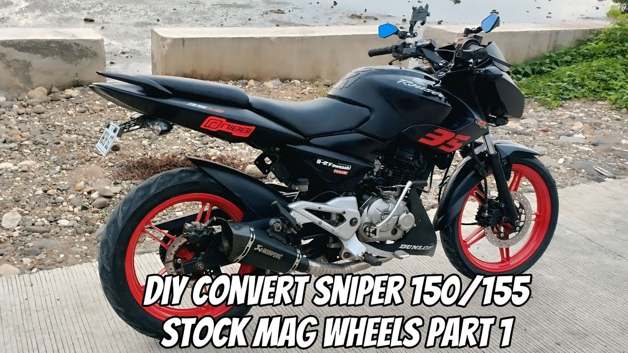 Part 1 DIY Sniper 150/155 Mag Wheels Convert Kawasaki Rouser LS135 ...