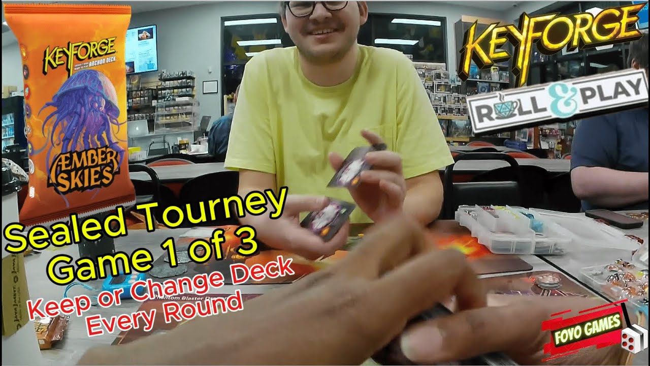 Keyforge - Aember Skies Sealed Tourney - Game 1 of 3 - YouTube