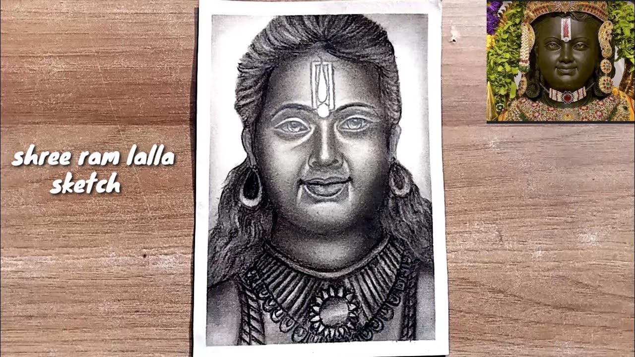 Shree Ram Lalla Drawing || for beginners step by step full tutorial ...
