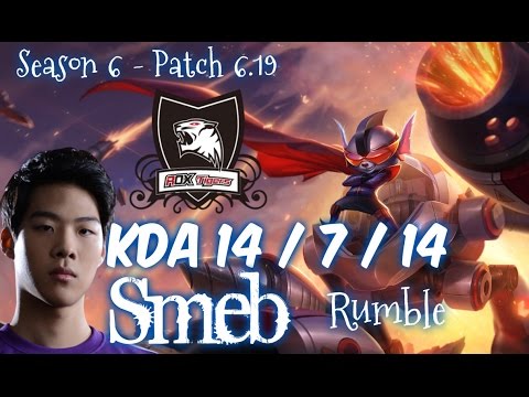 ROX Smeb RUMBLE vs TRYNDAMERE Top - Patch 6.19 NA Ranked | League of Legends - YouTube