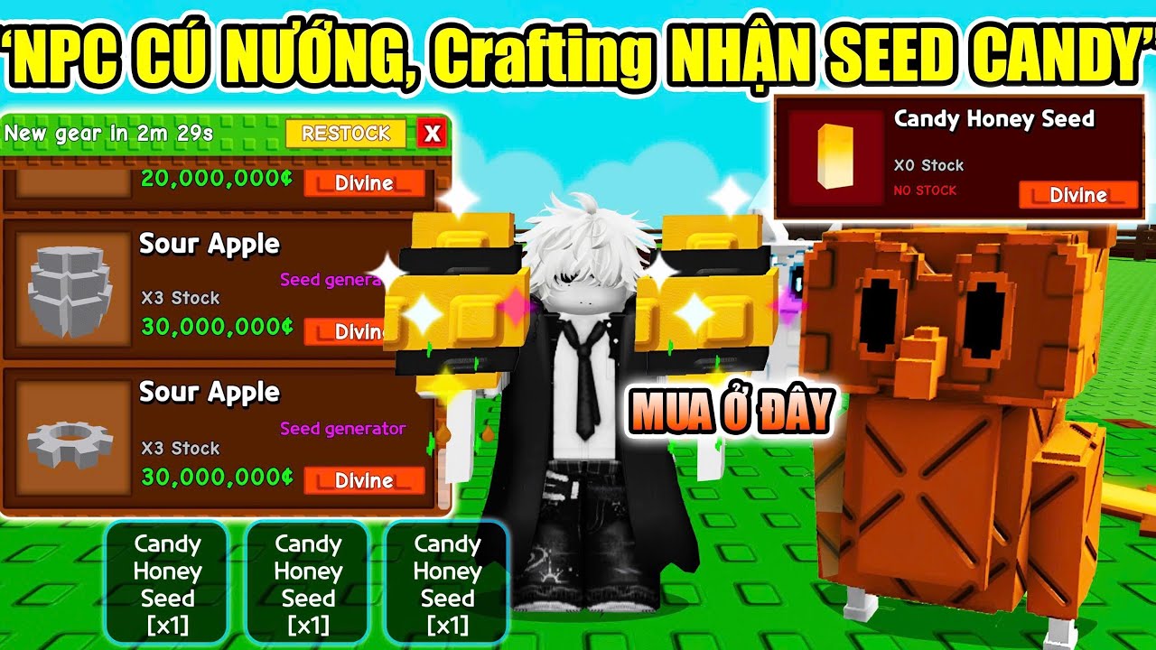 GROW A GARDEN | UPDATE CÁCH CRAFTING SEED CANDY MỚI MẠNH HƠN, CÚ MỚI ...
