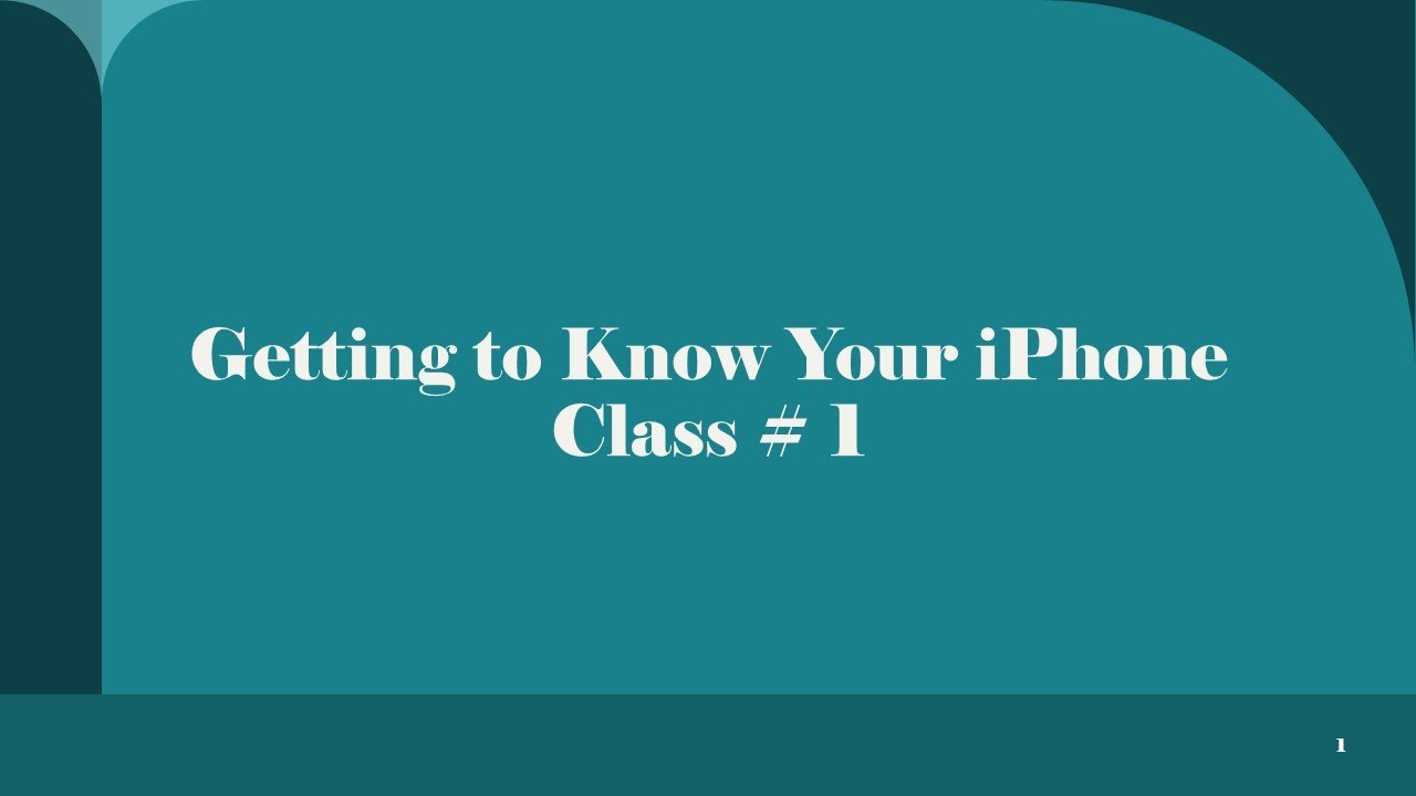 Getting to Know Your iPhone #1 B - YouTube