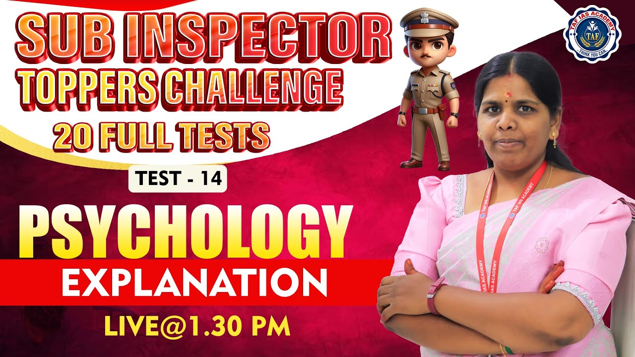 SI TOPPER TEST 14 | PSYCHOLOGY EXPLANTAION | VELKANI MAM | TAF - YouTube