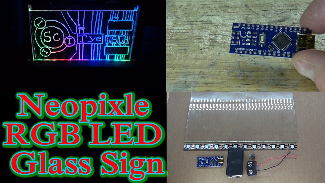 Neopixle RGB LED Glass Sign - YouTube