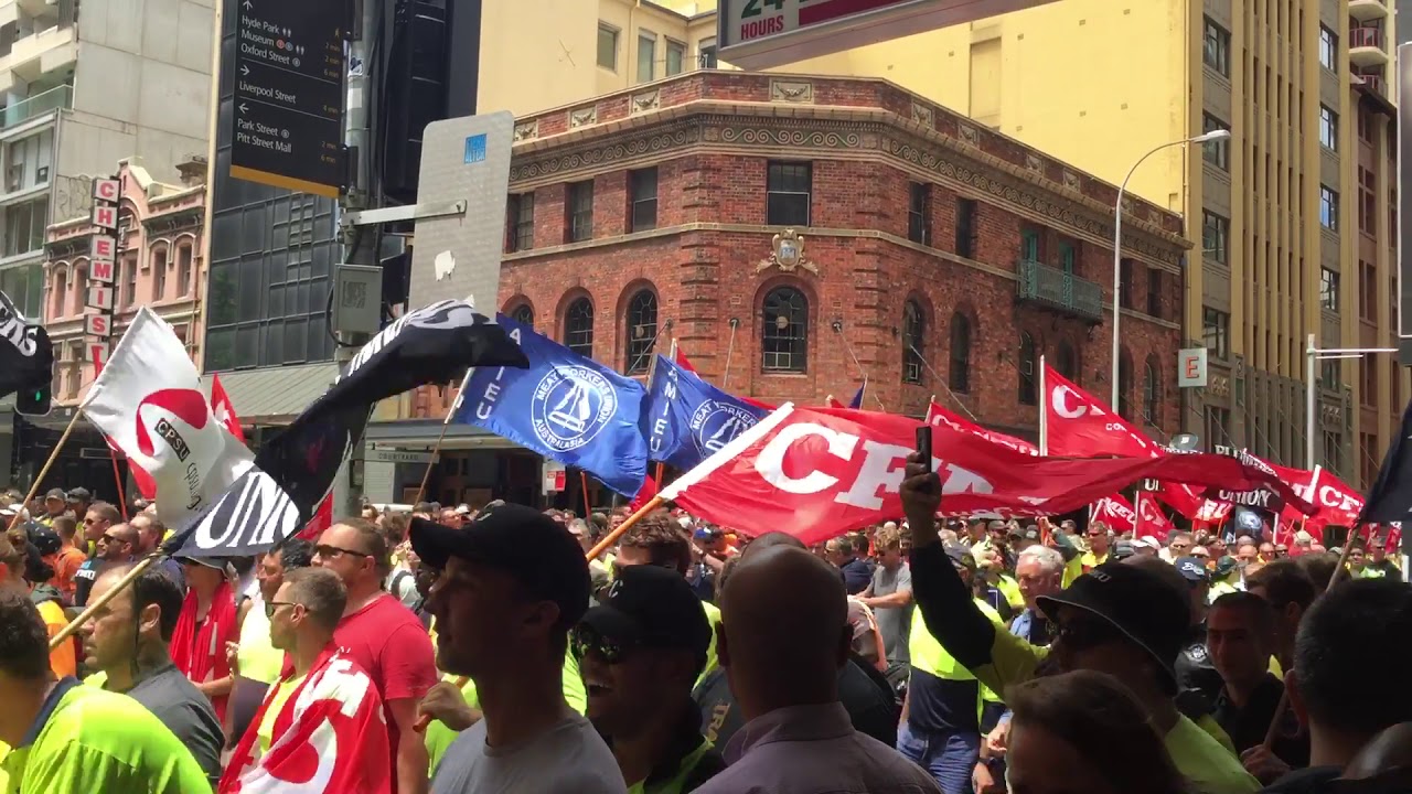 Workers Union Protest in Sydney - YouTube