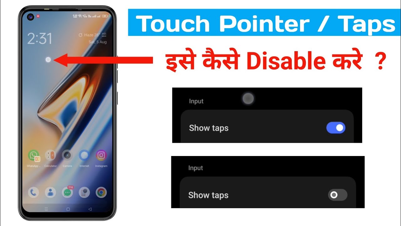How To Remove Add Touch Pointer From Mobile Screen How To Disable Show Taps Option Youtube