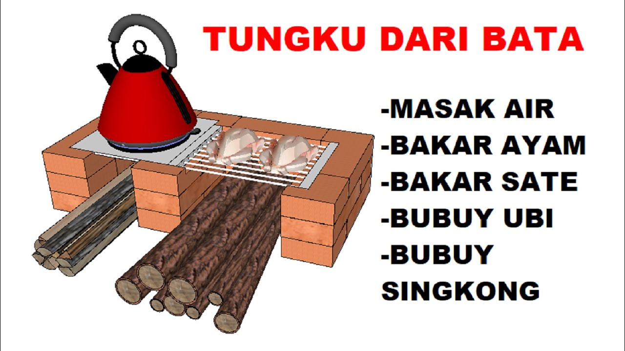 Cara membuat tungku dari bata merah - YouTube