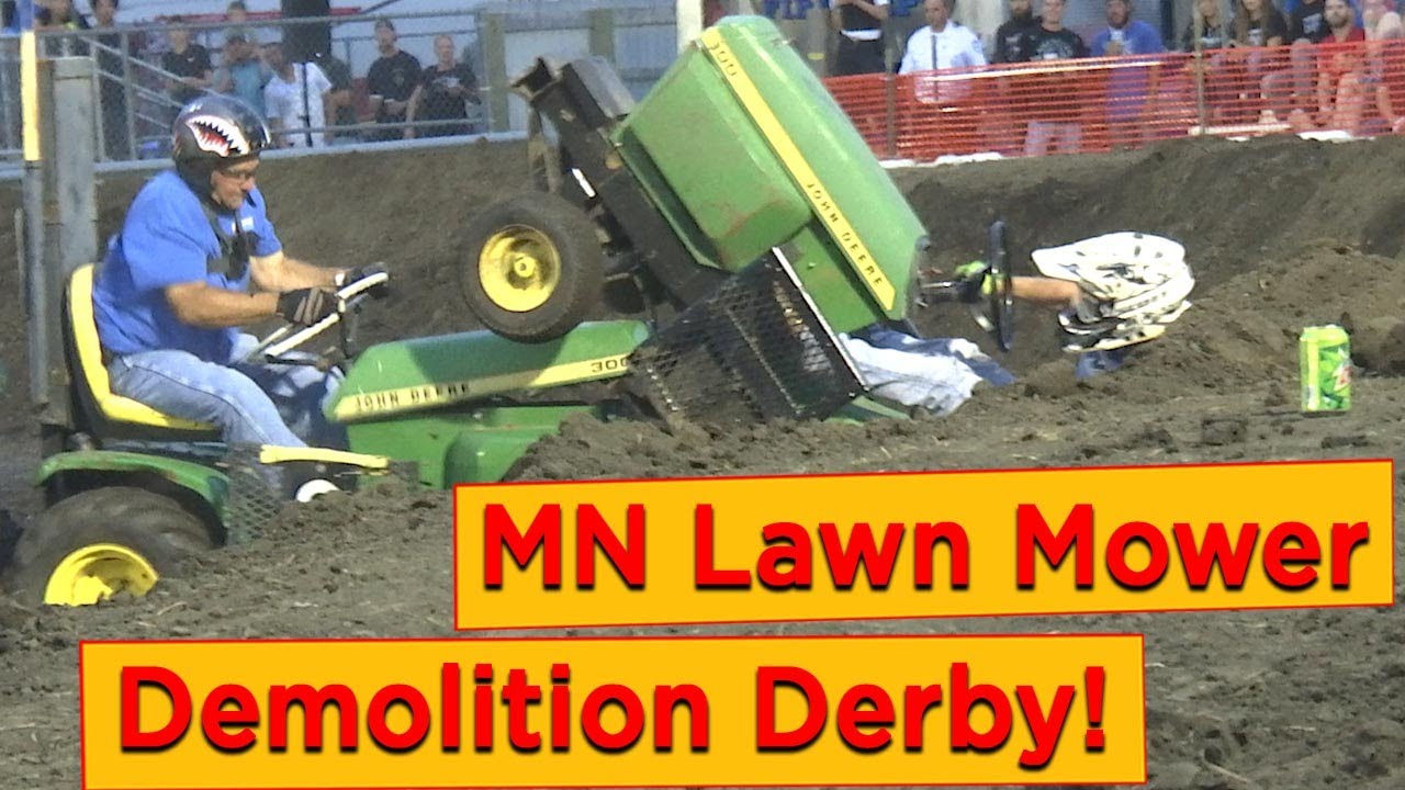 Minnesota Lawn Mower Demolition Derby - From GoPro helmet cam - YouTube