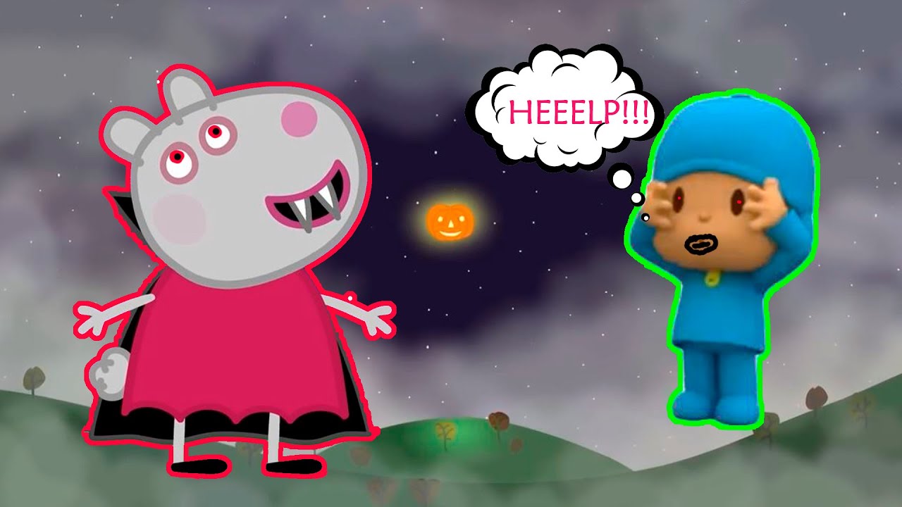 Pocoyo & Peppa"HELP, MONSTER!!!" Sound Variations in a 1 minute - YouTube