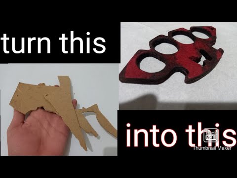 how to make a brass knuckles by wood - YouTube