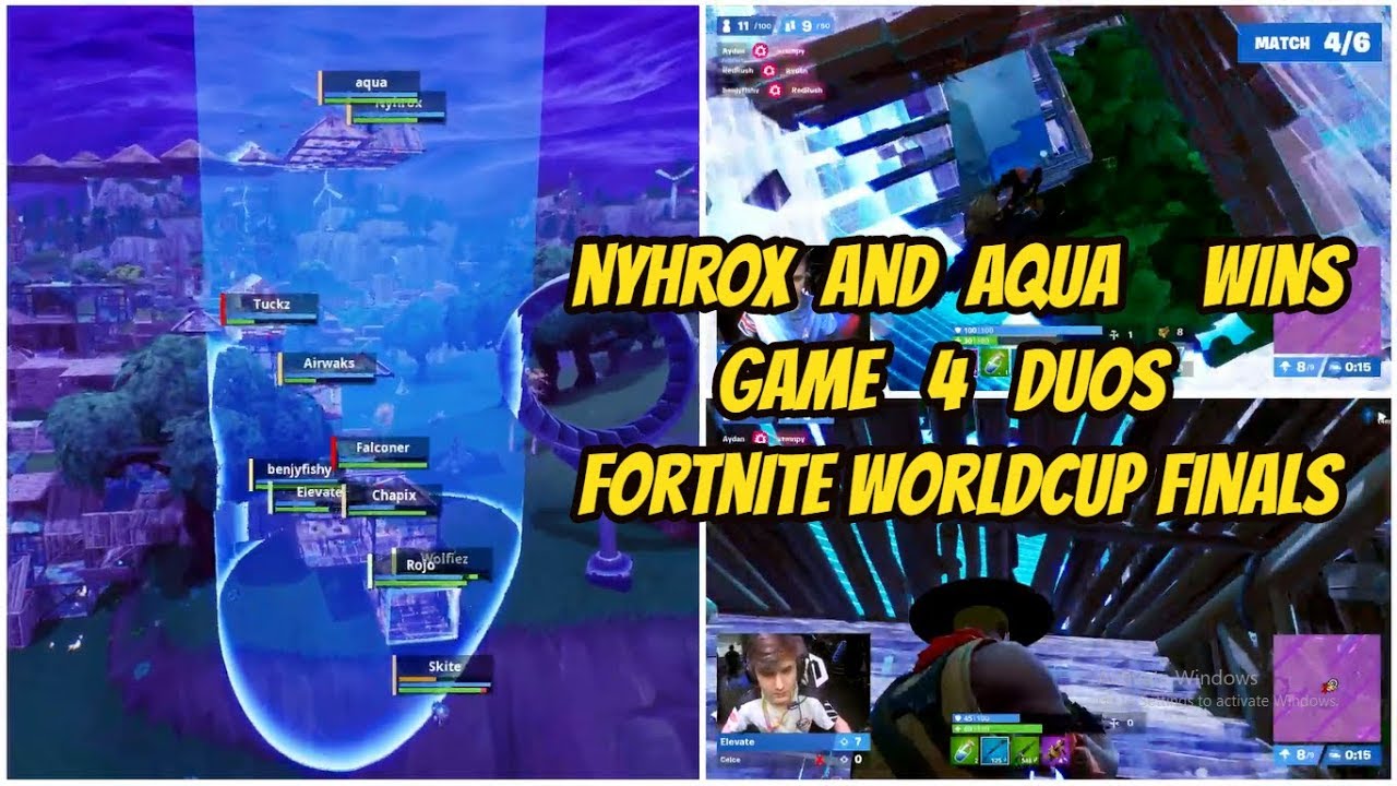 AQUA & NYHROX WINS GAME 4 DUOS FORTNITE WORLDCUP FINALS - YouTube