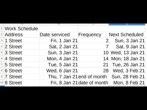 beginner making a schedule with libre office calc - YouTube