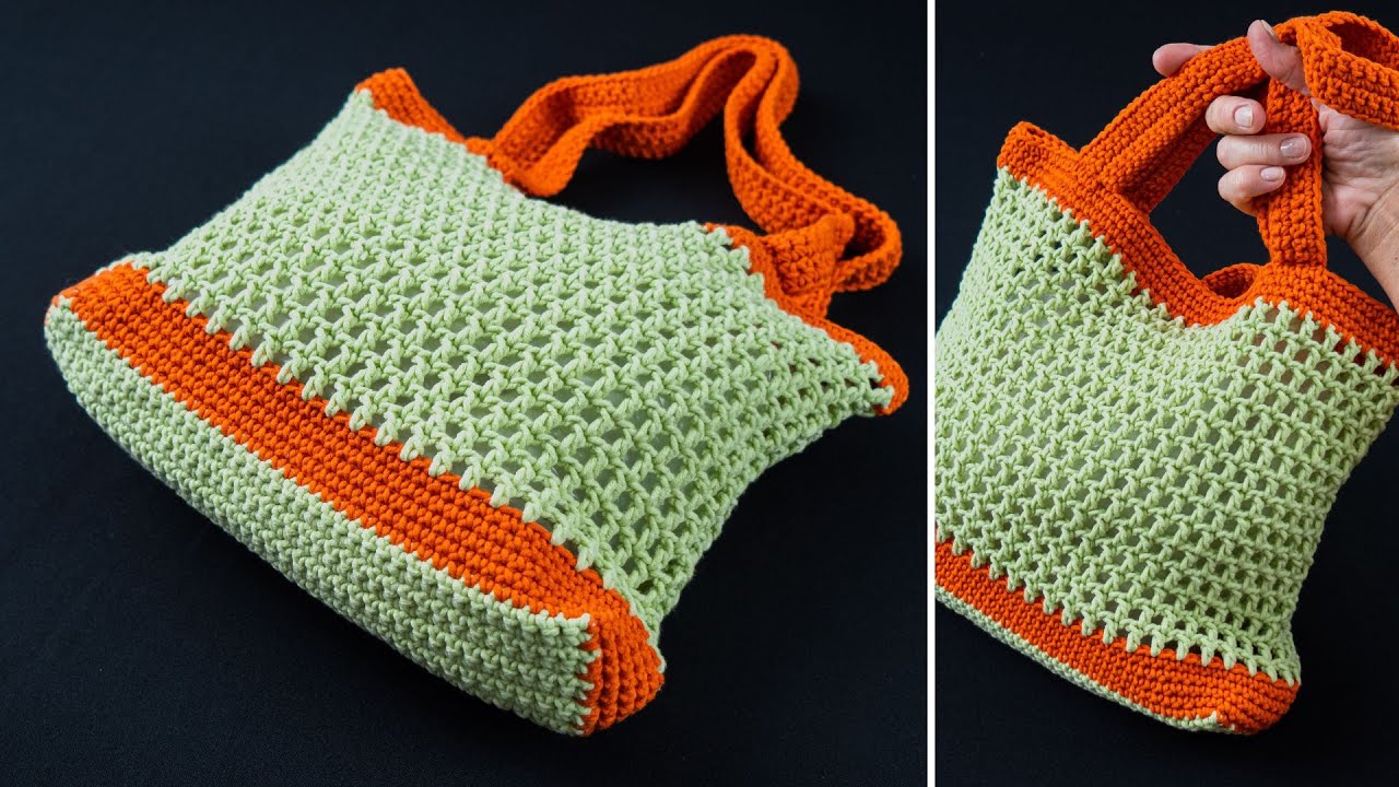How to crochet a net tote bag quickly and easily! Miarti🧶 - YouTube